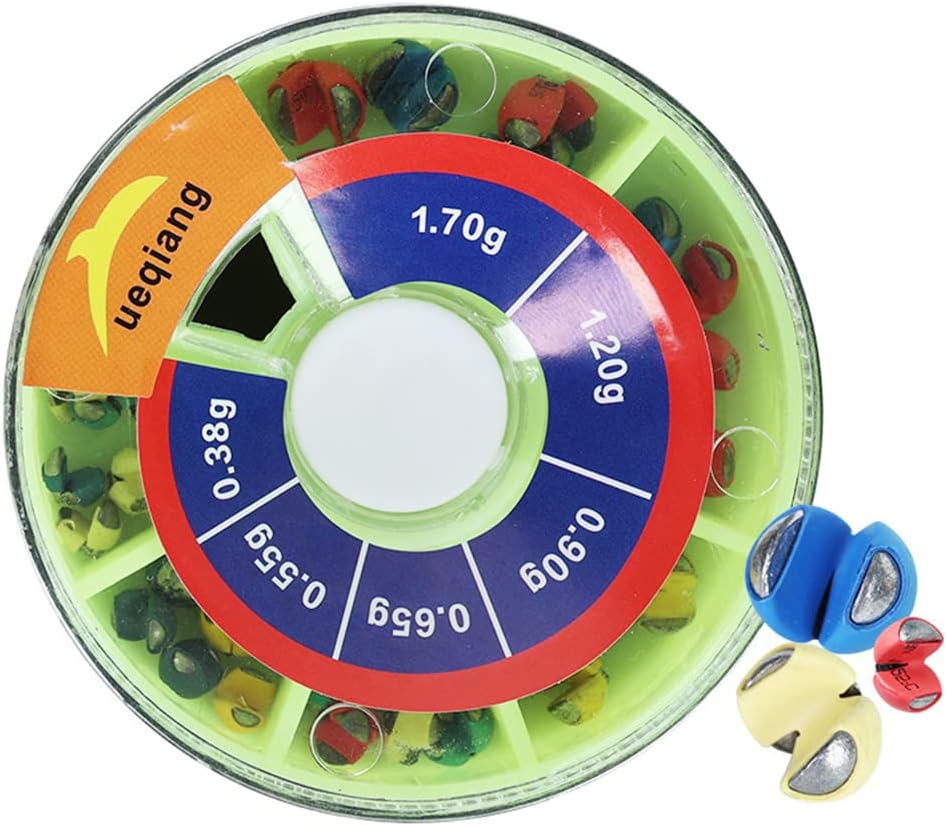 NGT 6 Way Dispenser - Non Toxic Fishing Split Shot - AAA, BB, 1,4,6,8 ...