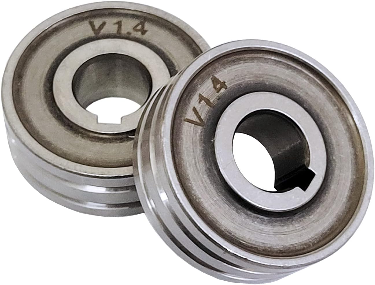 2x Roll Wheels Knurled Groove Wire Machine Feed Drive Rollers 30mm (1. ...