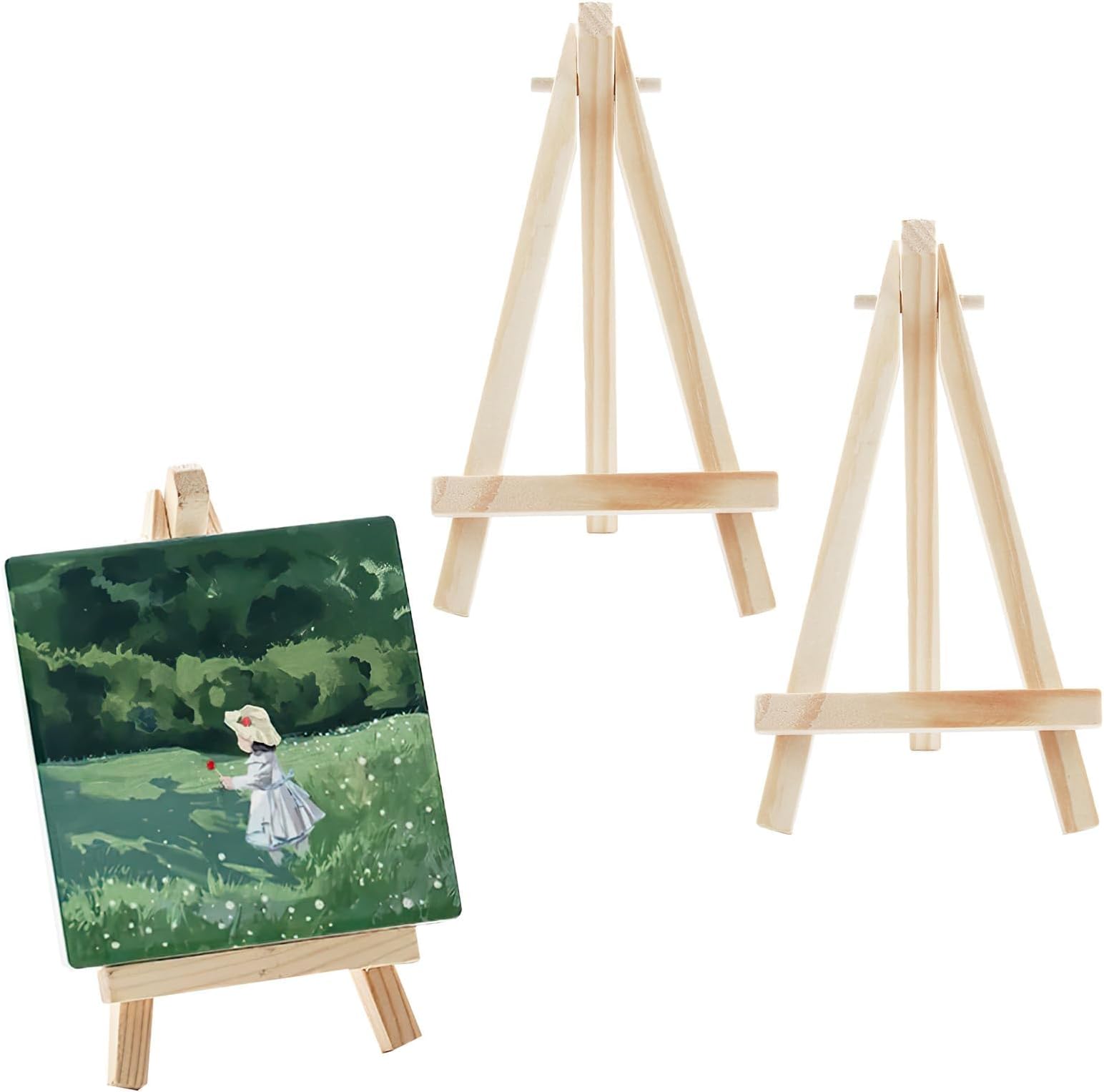 Small Wooden Tabletop Easel, 2Pcs Mini Tabletop Art Display Easels ...