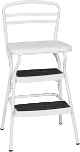 Amazon.com: COSCO Stylaire Retro Chair + Step Stool with Flip-Up Vinyl ...