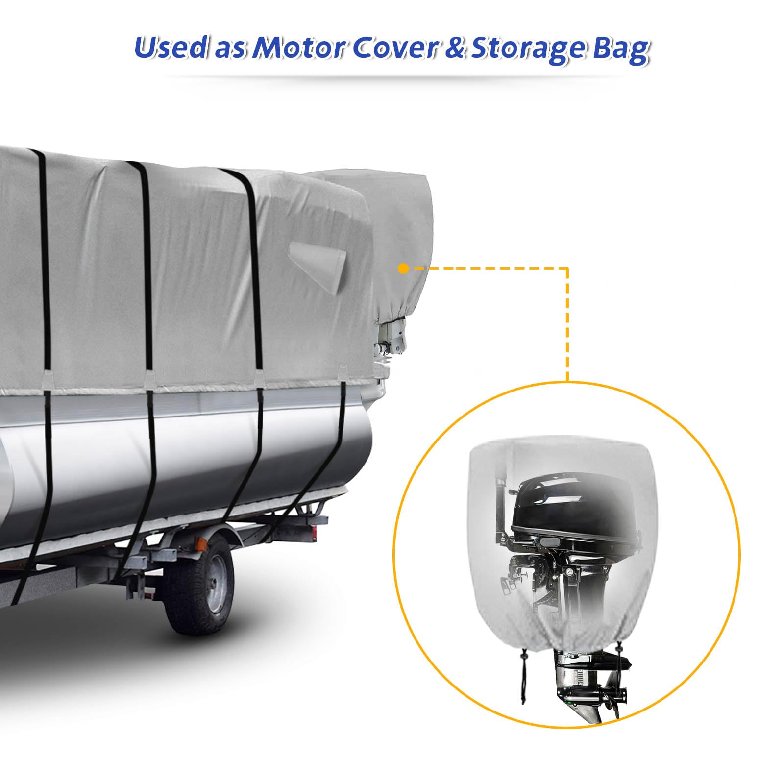 Snapklik.com : Fuprosico 1200D Heavy Duty Pontoon Boat Cover