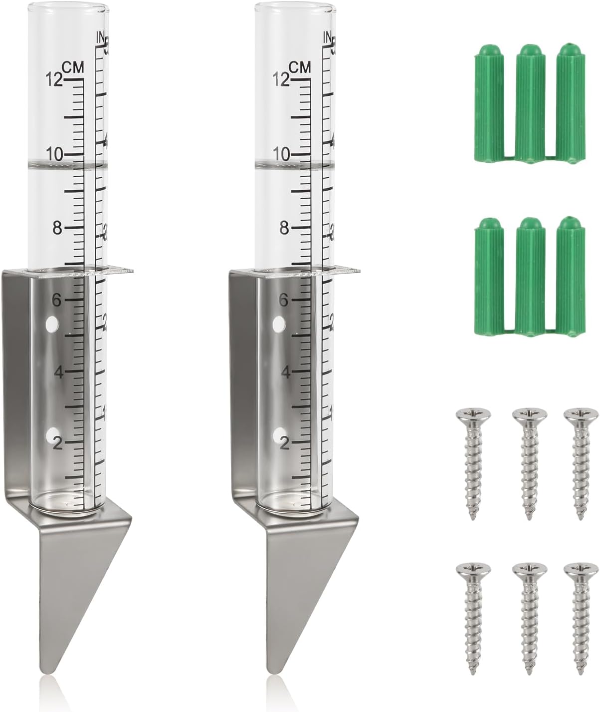 Amazon.com : Mateda 5" Capacity Rain Gauge with 2 in 1 Stainless Steel ...