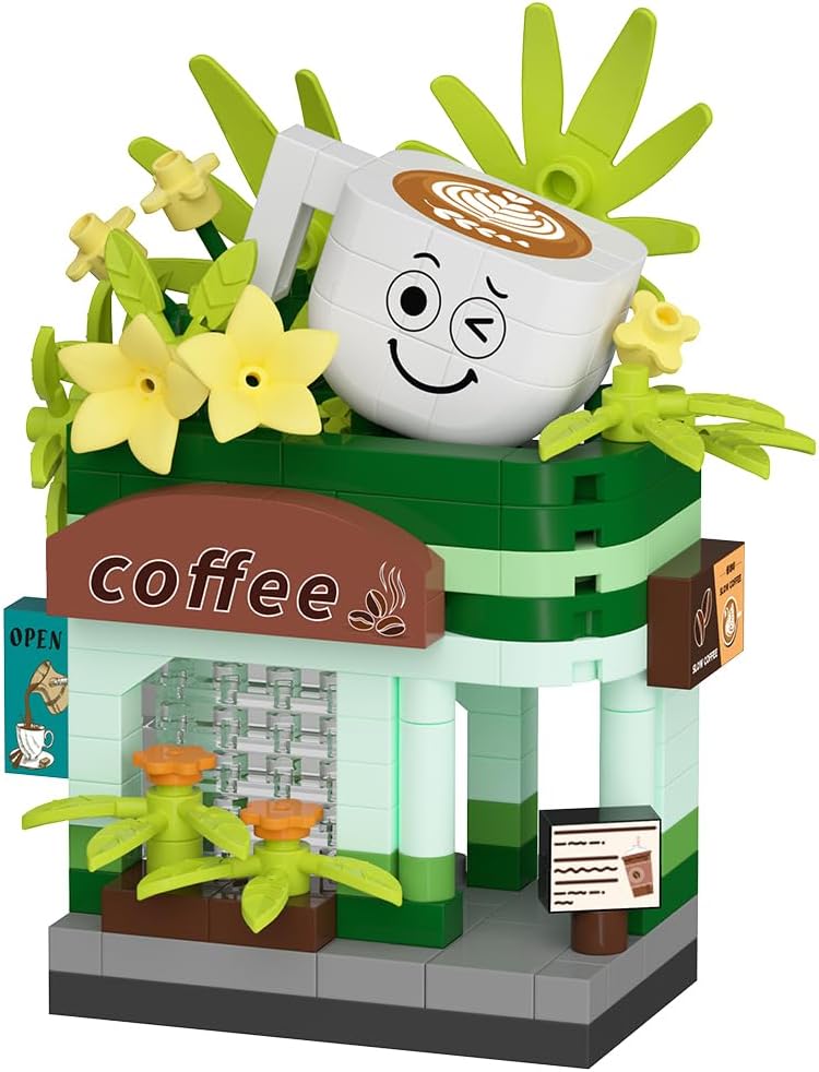 Amazon.com: Gearblox Coffee Shop Street City View Mini House Festival ...
