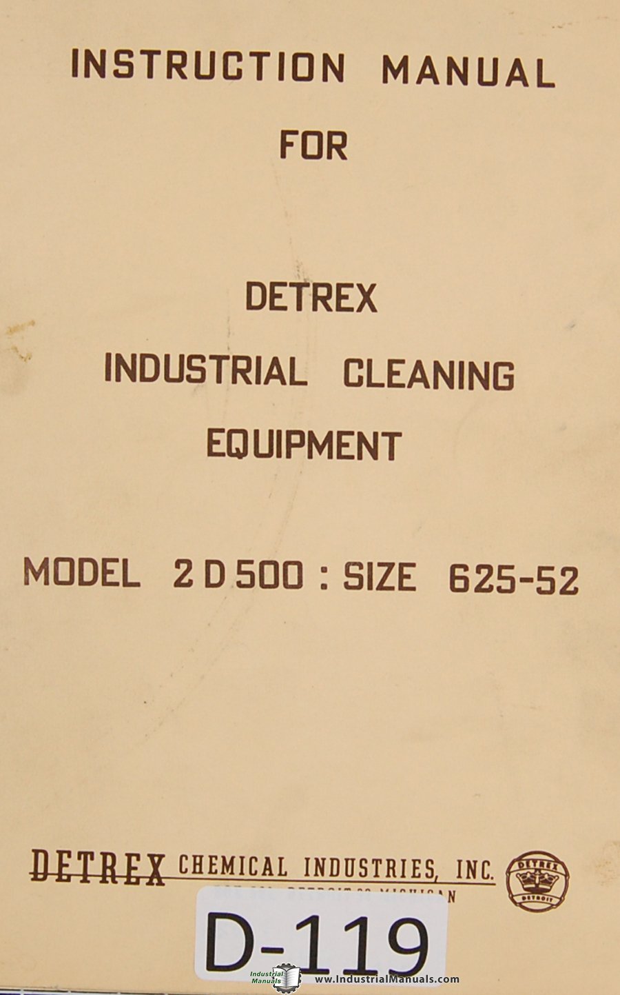 Detrex Operation Maintenance Solvent Degreasing Equipment Manual ...