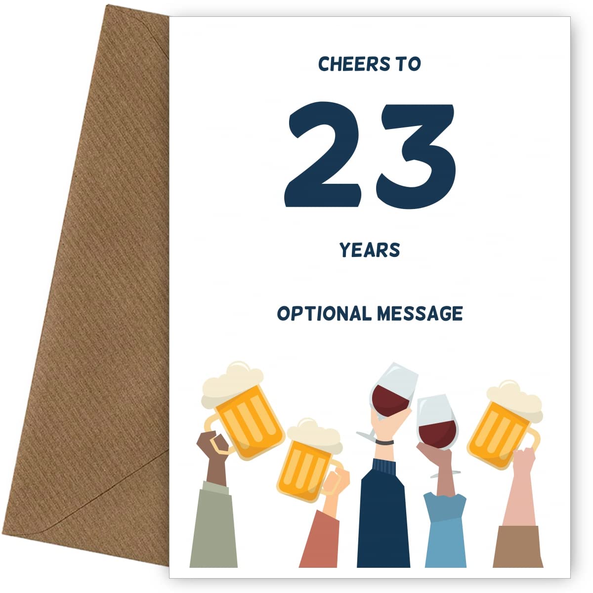 Buy Fun 23rd Birthday Card for Him or Her | Cheers to 23 Years |Happy ...
