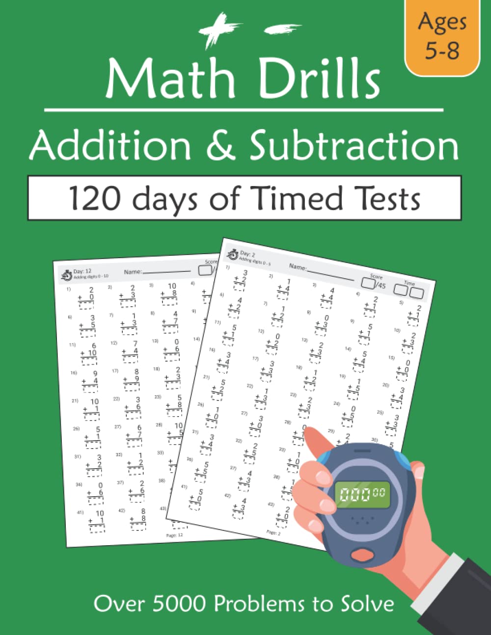 Buy Math Drills - 120 days of Timed Tests - Addition and Subtraction ...