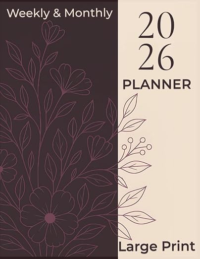 Amazon.com: 2026 Large Print Weekly & Monthly Planner: Easy-to-Read 8 ...