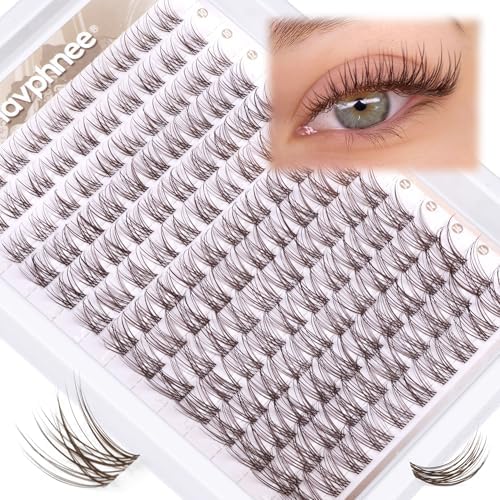 Amazon.com: Brown Lash Clusters Clear Band Eyelash Extensions Dark ...