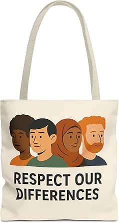 Amazon.com | Tote Bag, Respect Our Differences, Eco-Friendly, Gift for ...
