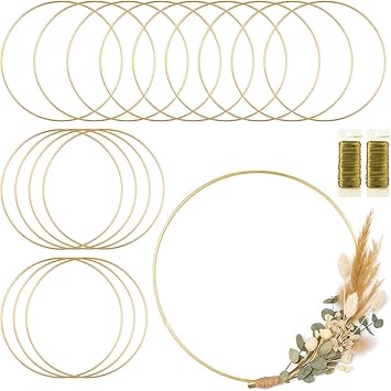 Amazon.com: 16 Pack Foral Hoop 16 Inches Metal Rings for Crafts Macrame ...