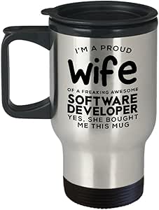 Amazon.com: Funny Software developer Gifts Insulated Travel Mug - I’m a ...
