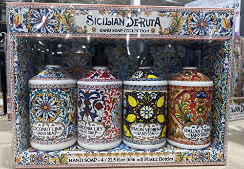Sicilian Deruta | Hand Soap Collection | 4 x 21.5 fl.oz Plastic Bottles ...
