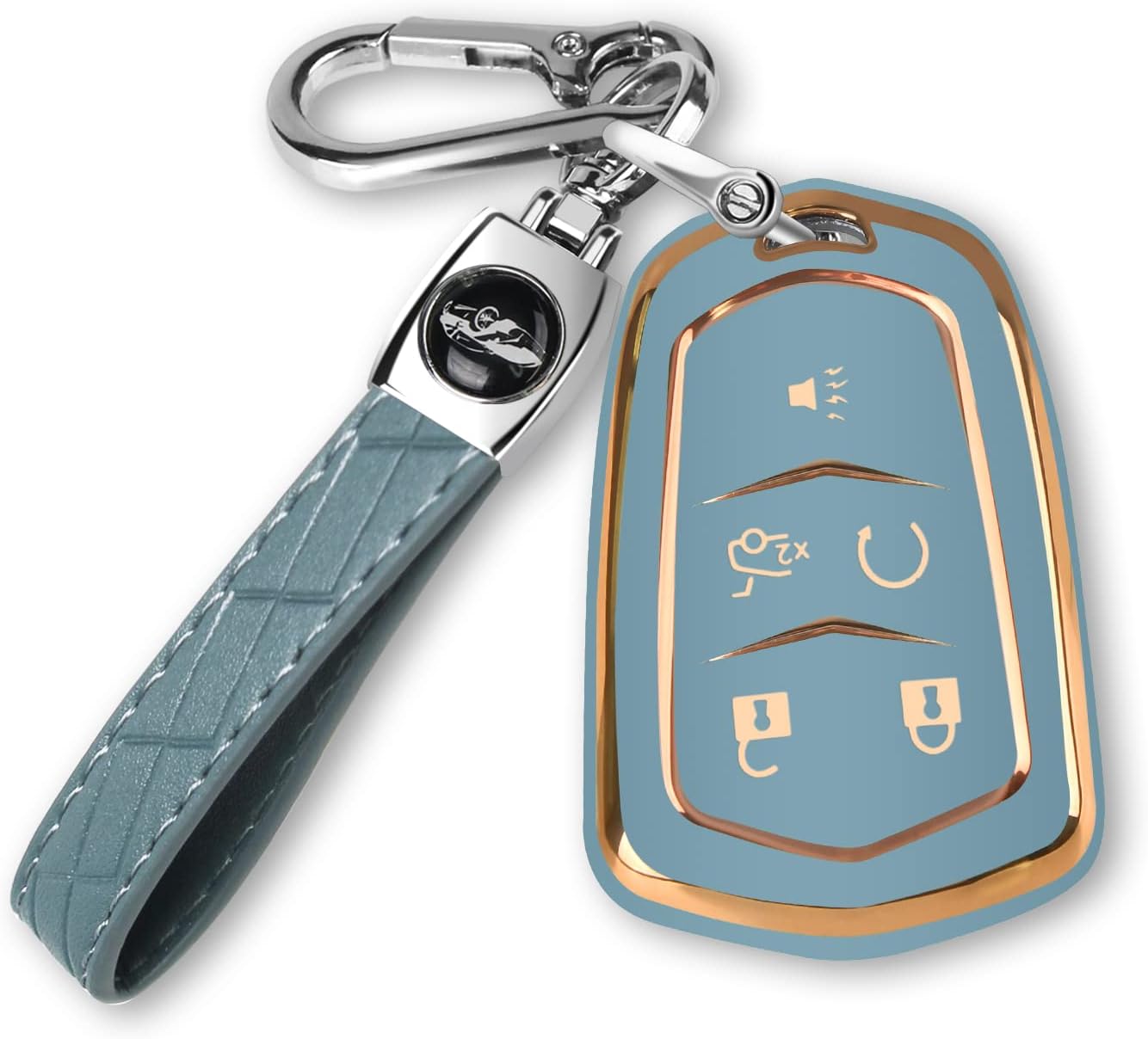 Amazon.com: MILD EAST For Cadillac Key Fob Cover with Keychain TPU ...