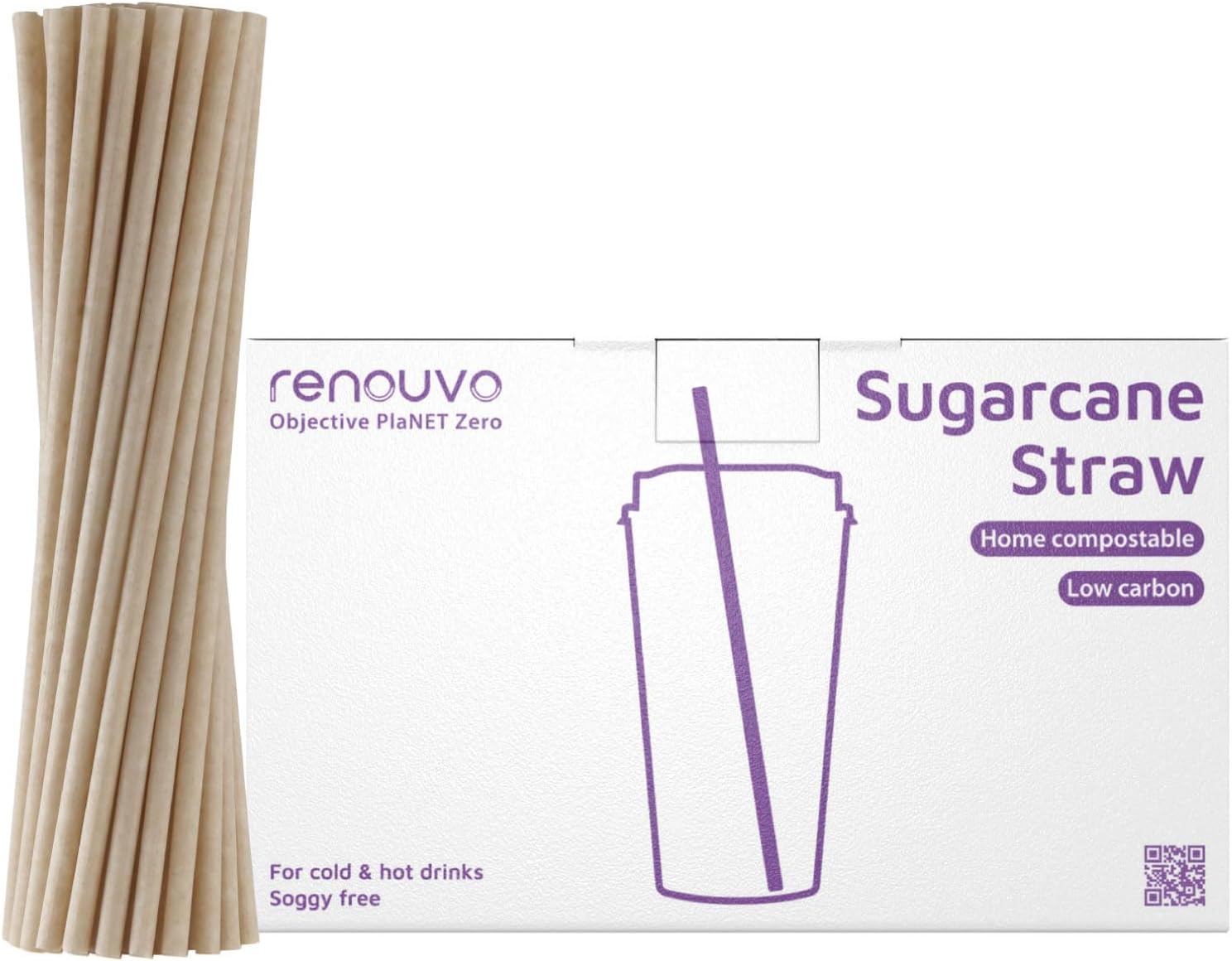 Amazon.com: RENOUVO Sugarcane Straws - Home-compostable, Carbon ...