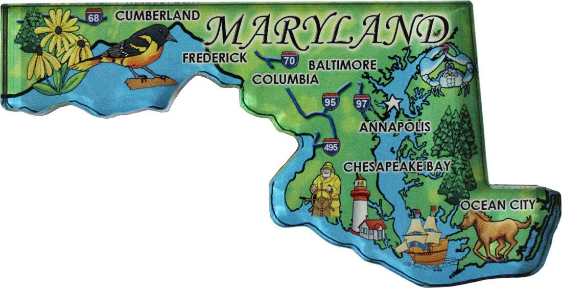 Amazon.com: Delaware - Acrylic State Map Refrigerator Magnet : Home ...