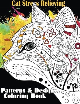 Amazon.com: Cat Stress Relieving Designs & Patterns Adult Coloring Book ...
