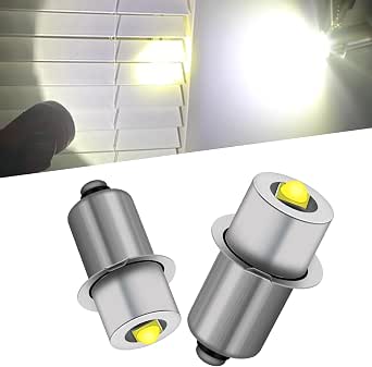 Amazon.com : Qasim P13.5S LED Flashlight Bulb 3-12V White PR2 PR3 Led ...
