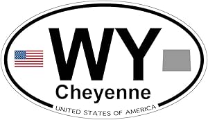 Amazon.com: US Decal, Inc. Cheyenne, Wyoming Oval Sticker : Sports ...