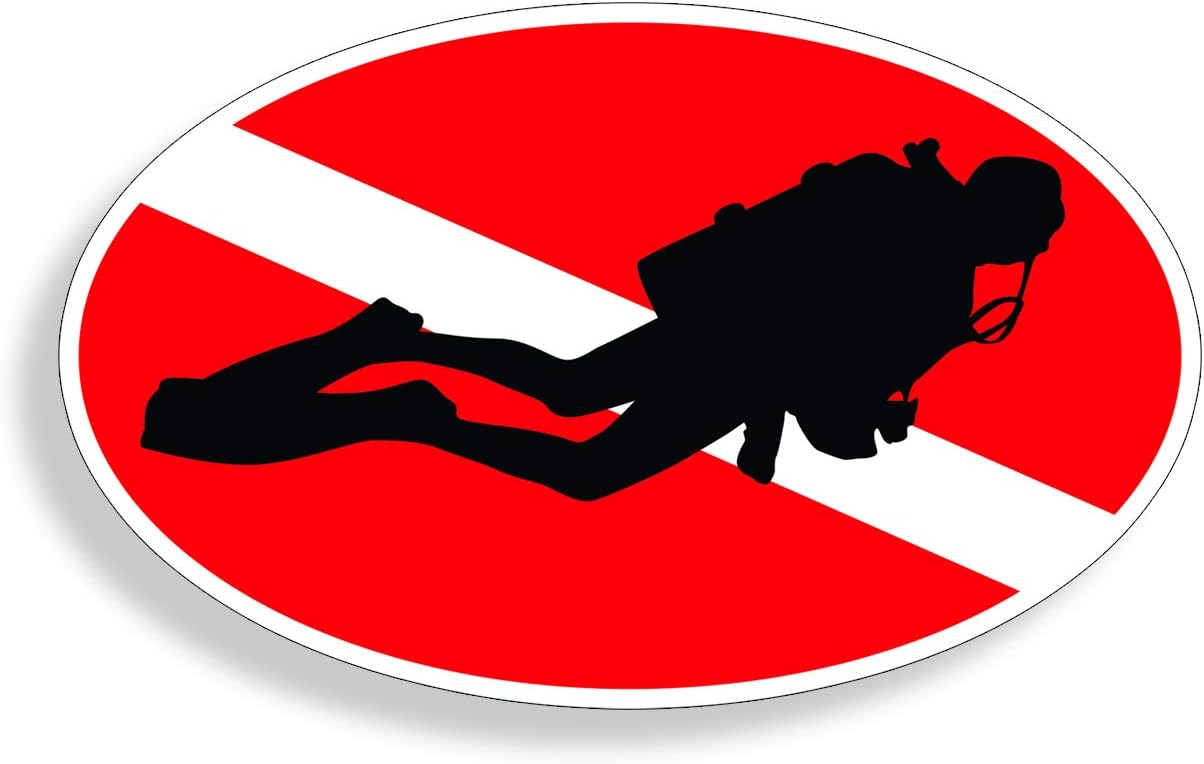 Amazon.com: Hang Loose Scuba Diver Down Sticker Vinyl Dive Decal for ...