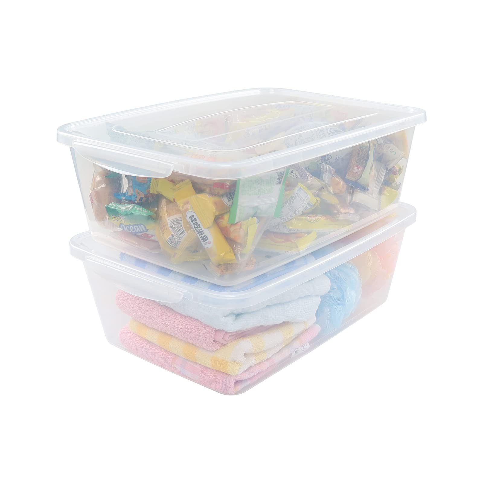 Amazon.com - Zopnny 2-Pack Plastic Containers Box with Latching Lid ...