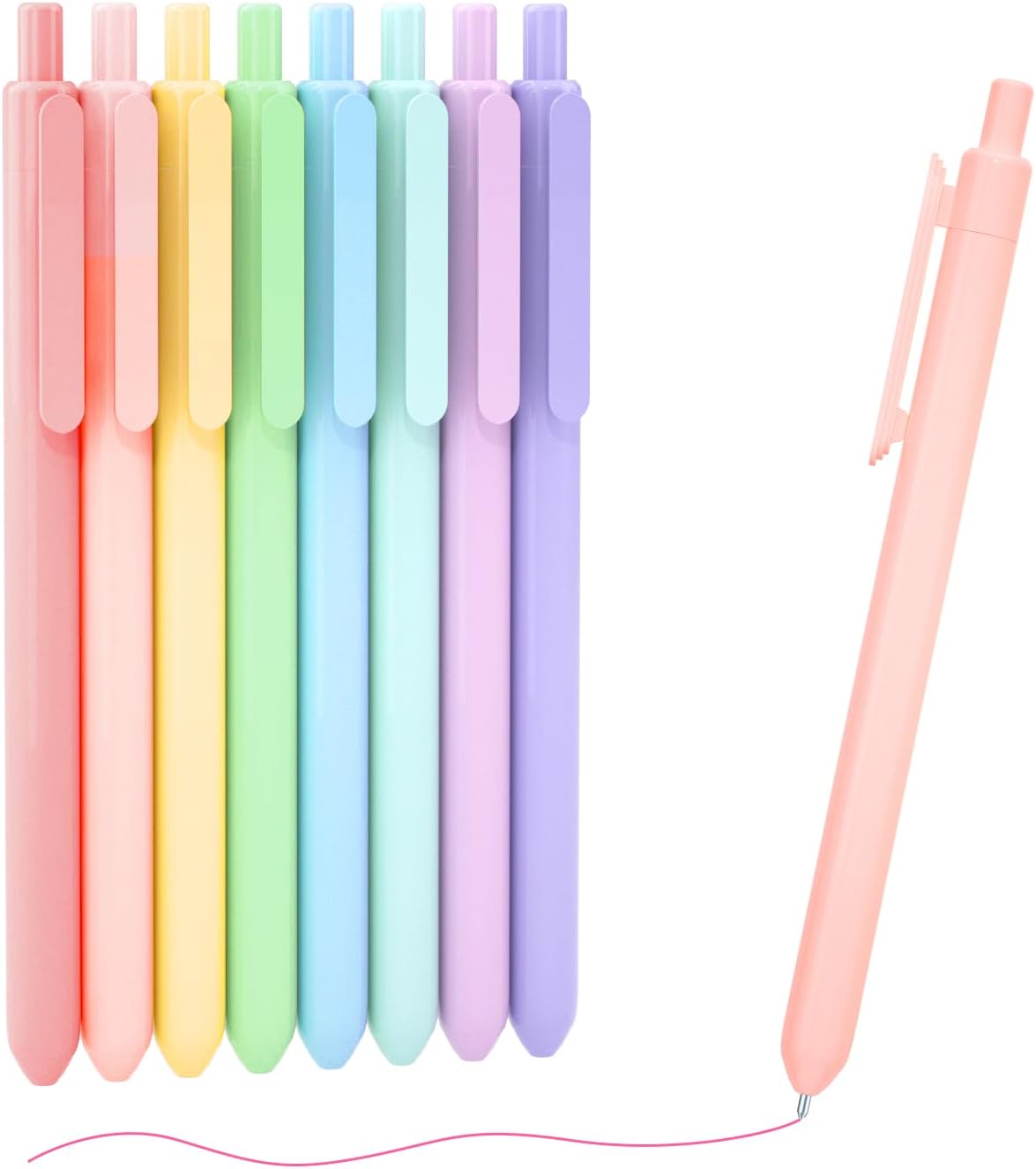Shuttle Art Retractable Coloured Gel Pens, 0.5mm 8 Colours Gel Ink Pens ...