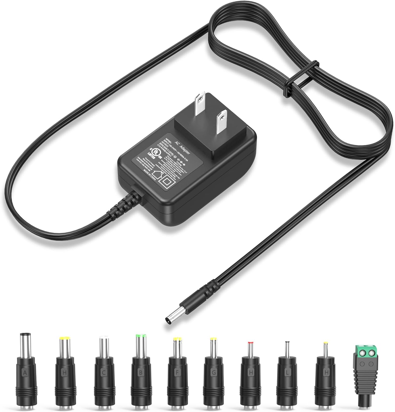 Amazon.com: UL Listed 12V 1A 0.8A 0.5A Power Supply 12W Charger AC ...