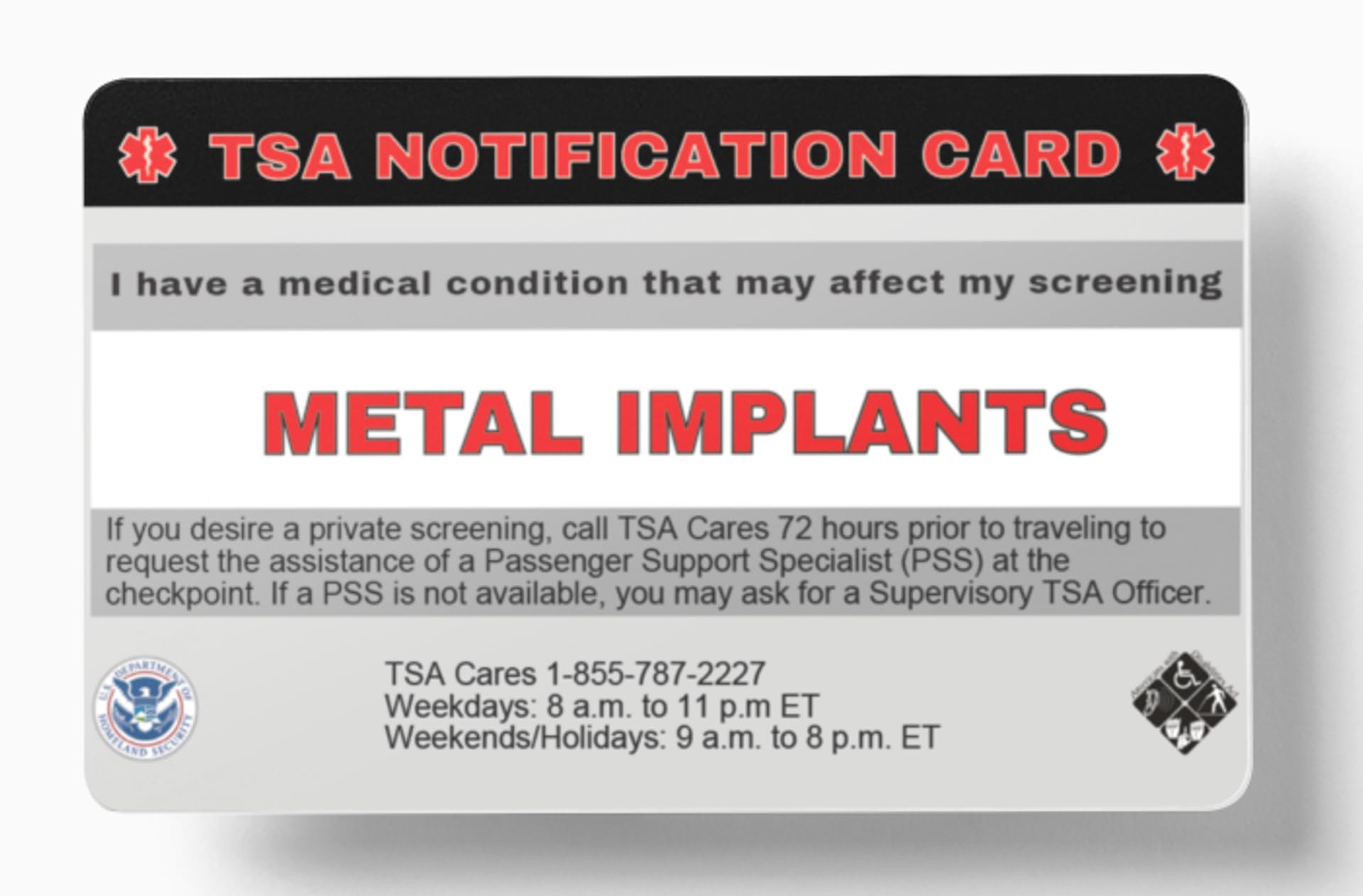 Tsa Implanted Medical Device Card Caz's Corner: The 3 'T's