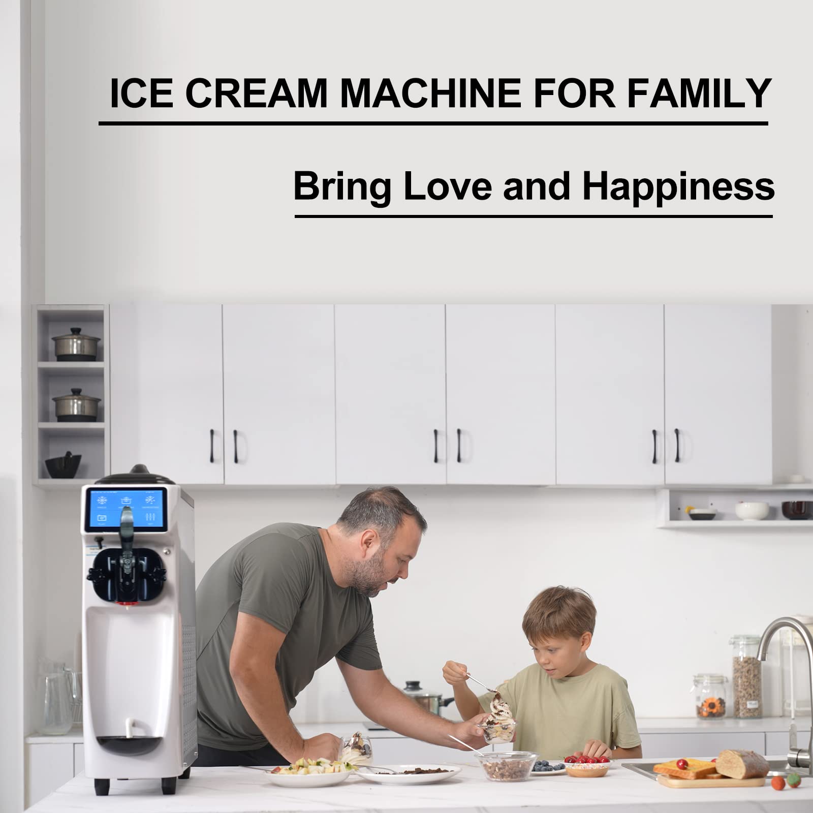 GSEICE Commercial Ice Cream Maker Mchine, 7 Inch LCD Touch Screen 4.2 ...