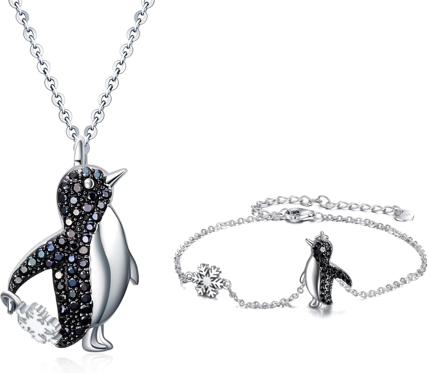 Amazon.com: YAFEINI Regalos de pingüinos de plata de ley, juego de ...