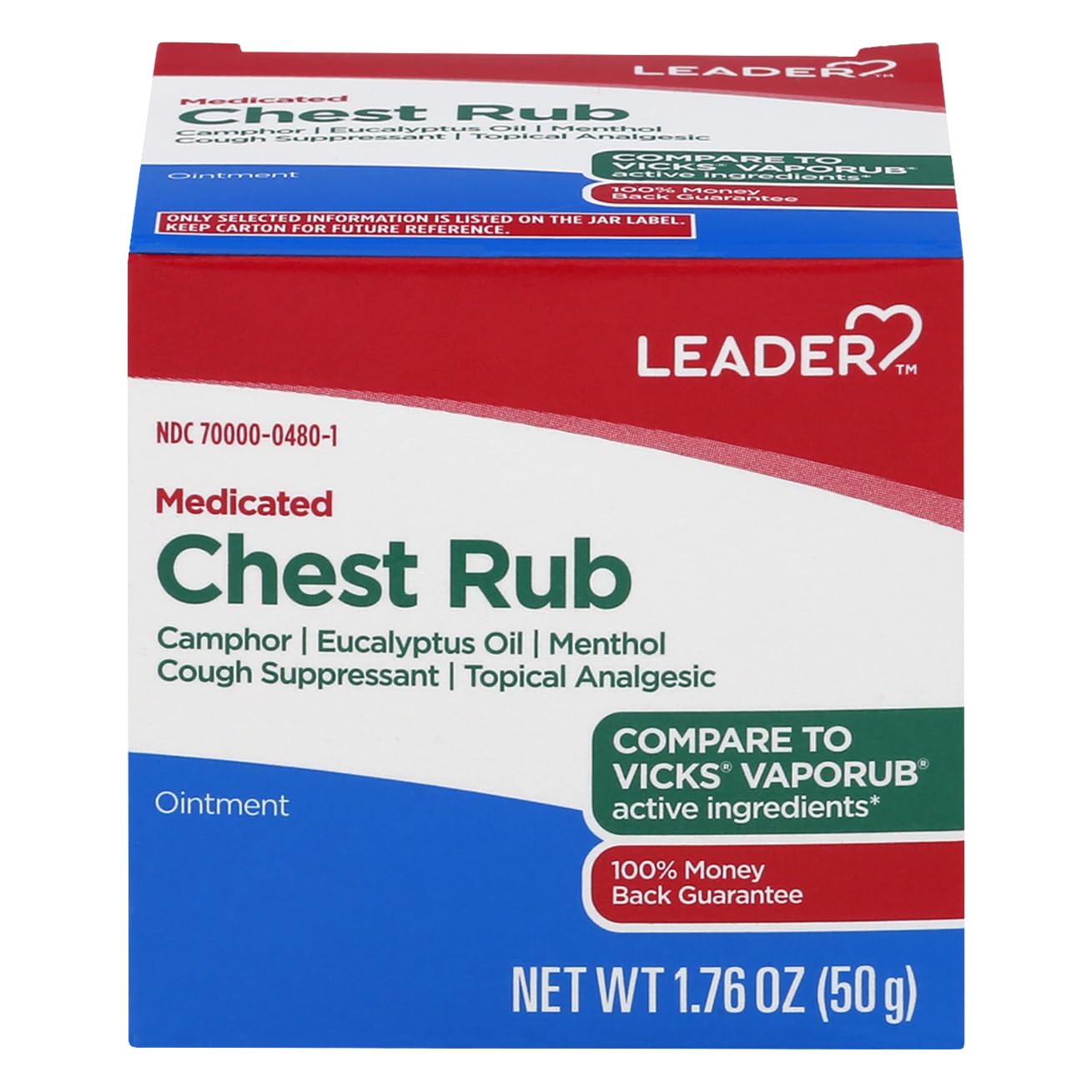 Amazon.com: LEADER Chest Rub Ointment, Medicated Cough Suppressant ...