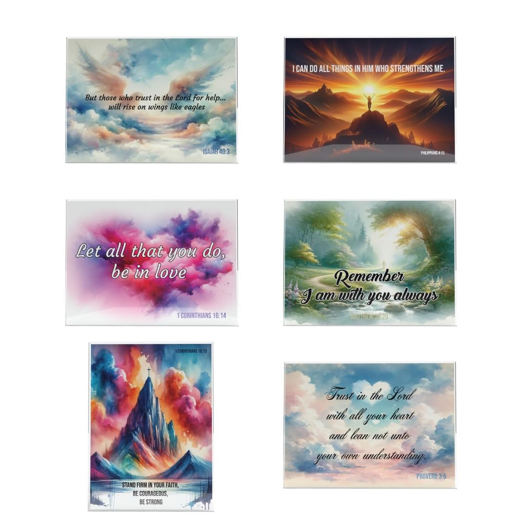 Amazon.com: Set of 6 Inspirational Bible Verse Acrylic Magnets ...