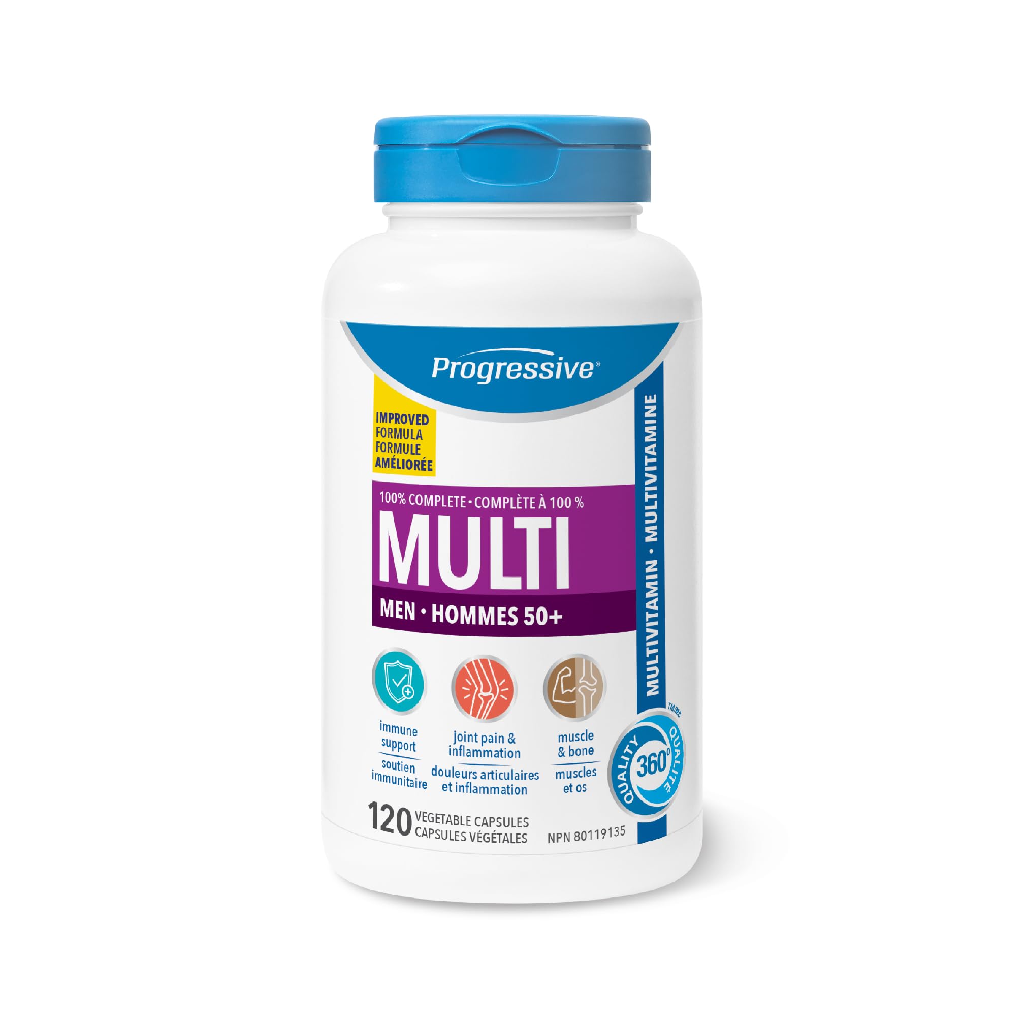 Progressive Multivitamin for Men 50+ 120 Count, With Maca & Turmeric ...