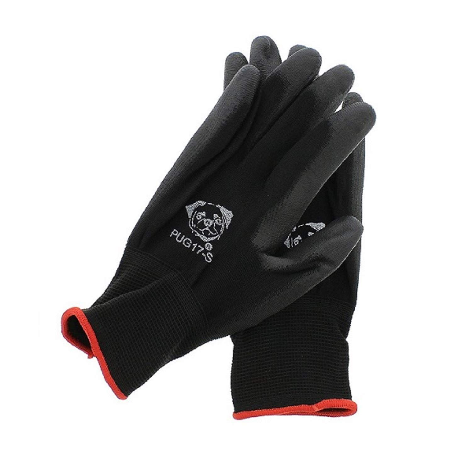 Global PUG Work Glove PUG17S Polyurethane/Nylon Glove, Work, Black (24 ...
