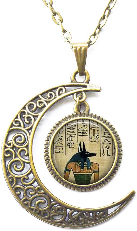 Amazon.com: Anubis Crescent Moon Pendant, Simple Necklace, Moon Jewelry ...