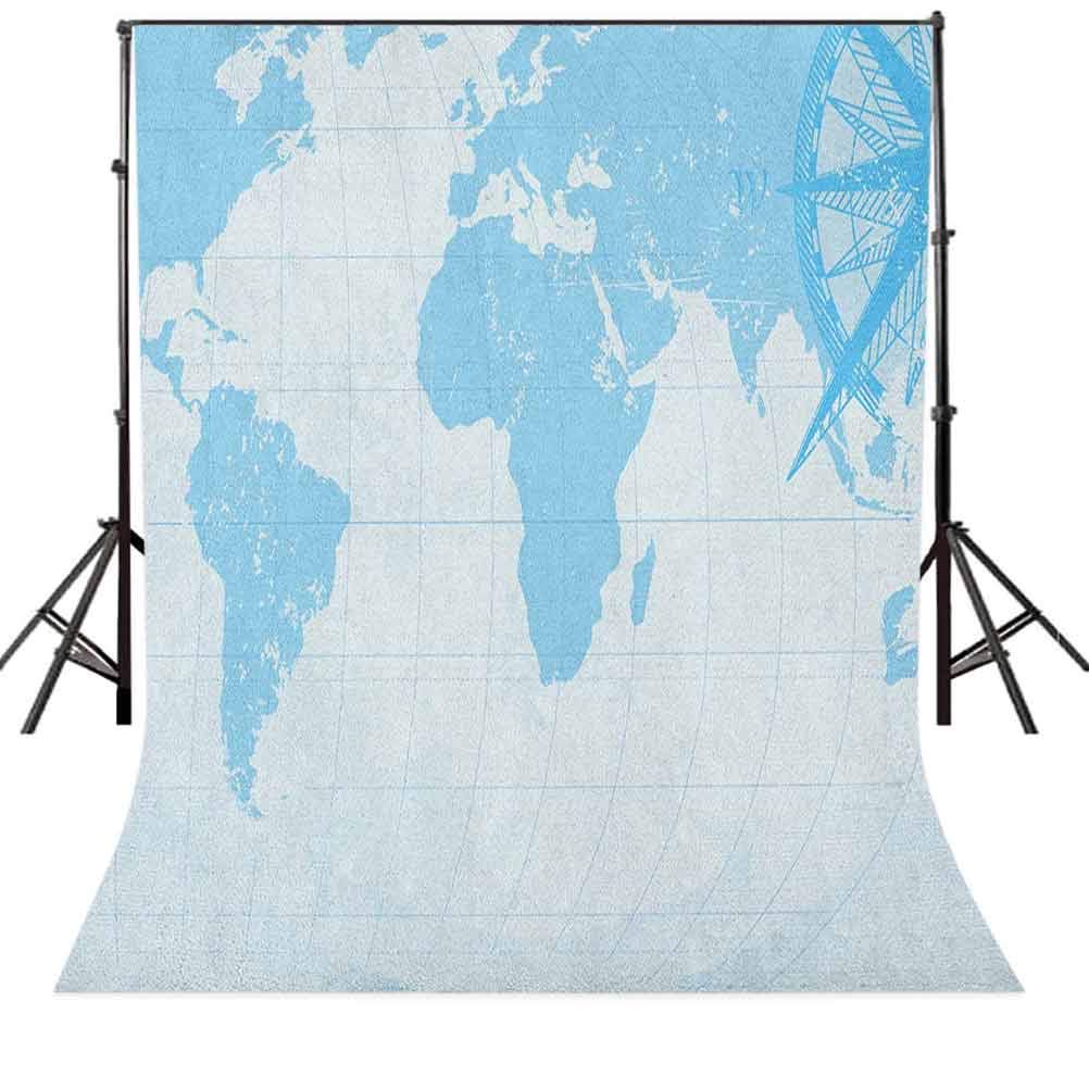 Buy 8x12 FT Map Vinyl Photography Backdrop,Blue Grunge Background with ...