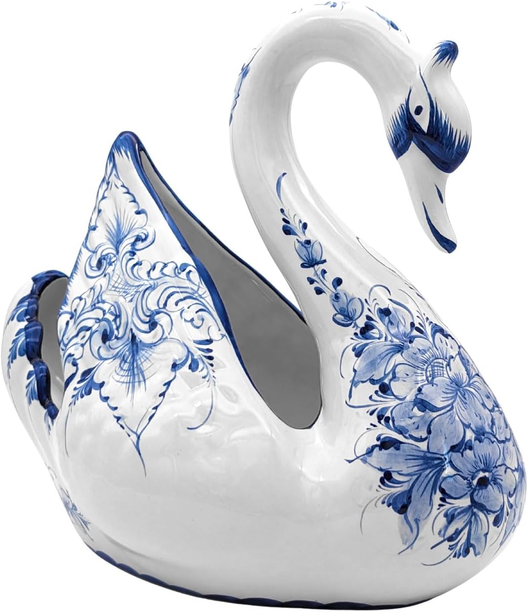Amazon.com: Hand Painted Portuguese Pottery Blue and White Ceramic ...