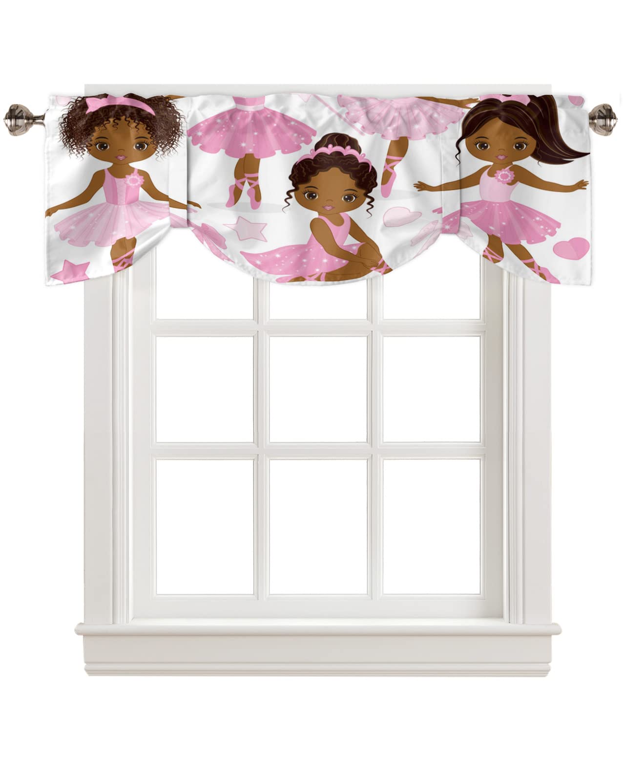 Amazon.com: African Ballerinas Tie Up Valances for Windows Cute Girl ...