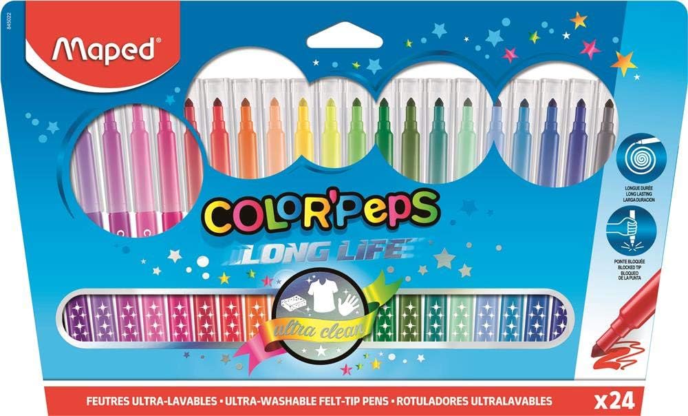 Ditzy Doll JUMBO FIBRE PENS - 6 Pack Bright Colours Craft Art Colouring ...
