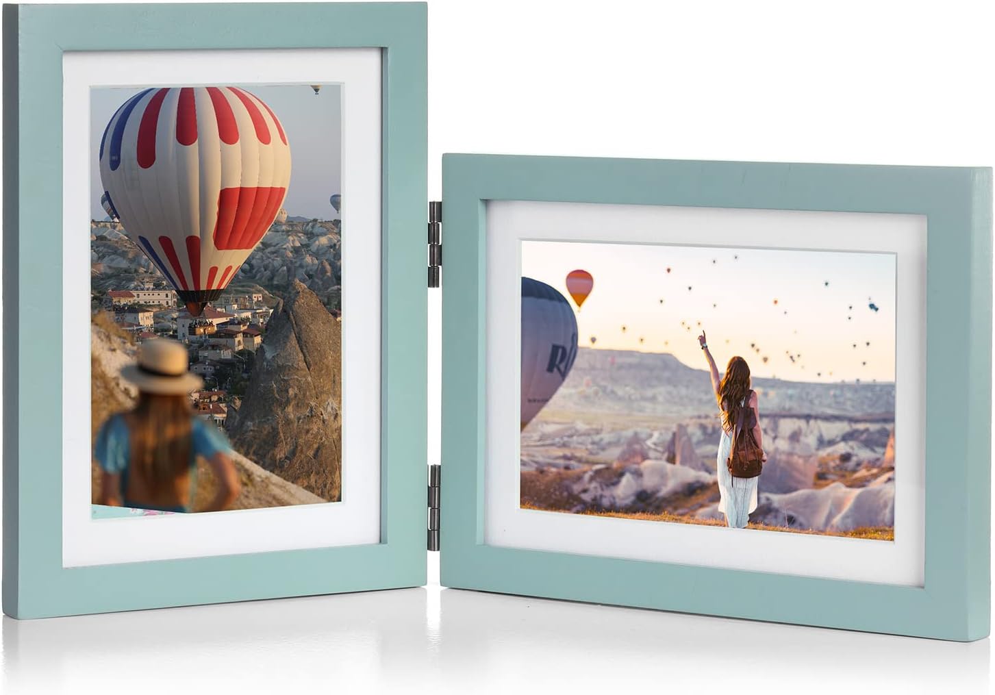 Amazon.com - Tamolus 5X7 Double Wooden Hinged Picture Frame Vertical ...