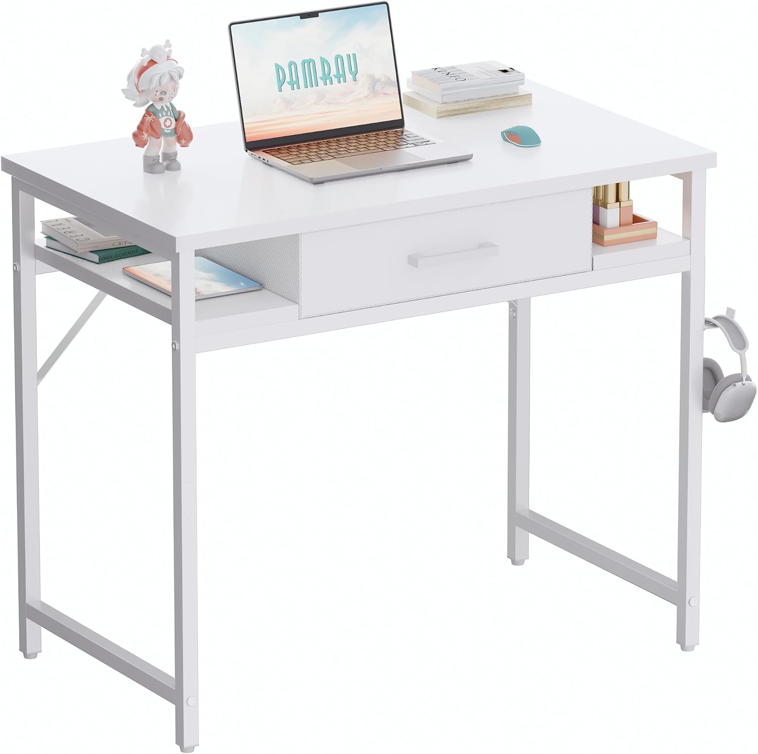 Amazon.com: Pamray Escritorio pequeño para computadora de 32 pulgadas ...