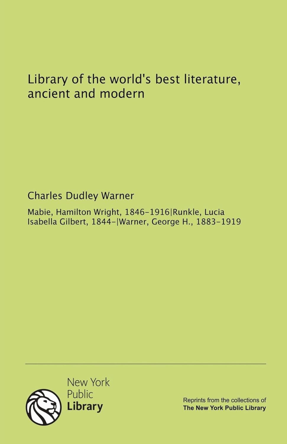 Amazon.co.jp: Library of the world's best literature, ancient and ...