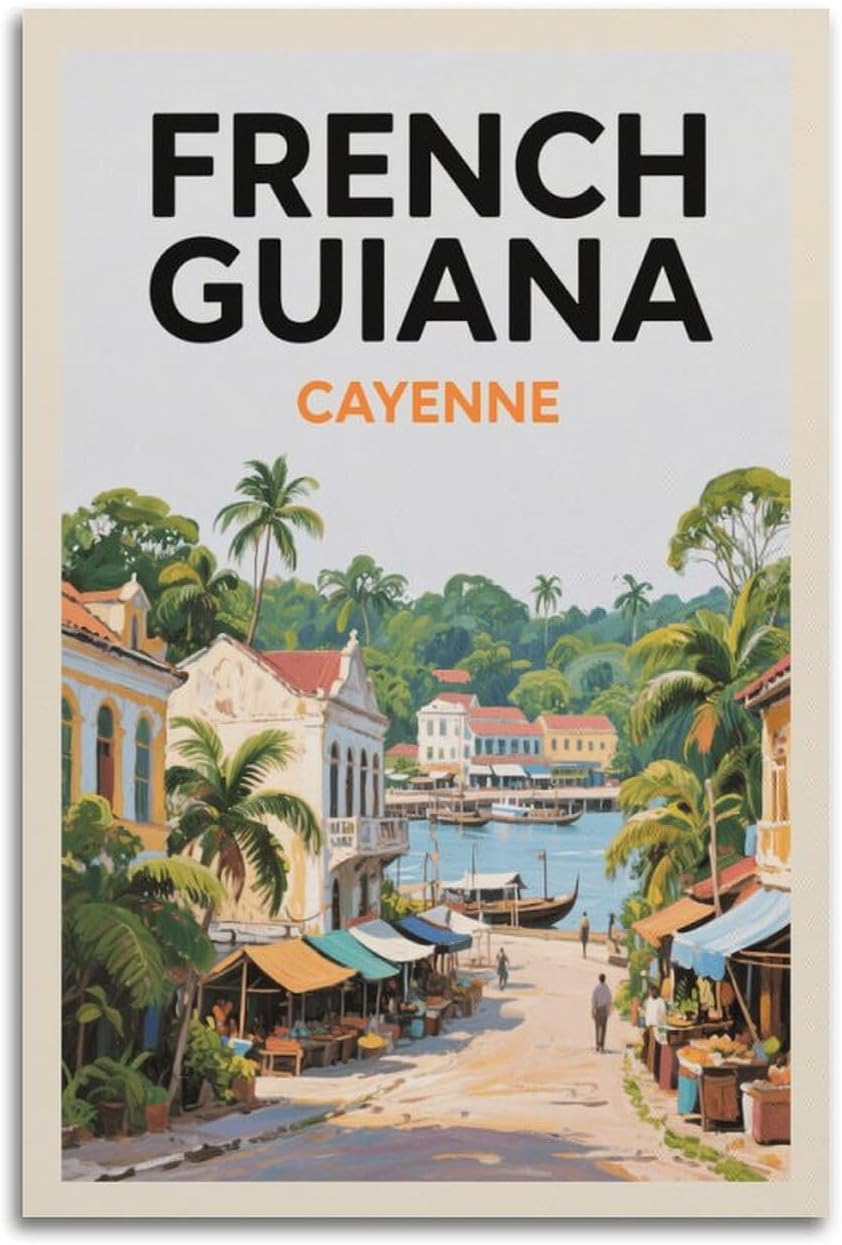 Amazon.com: Vintage Travel Poster French Guiana Cayenne Decorative ...