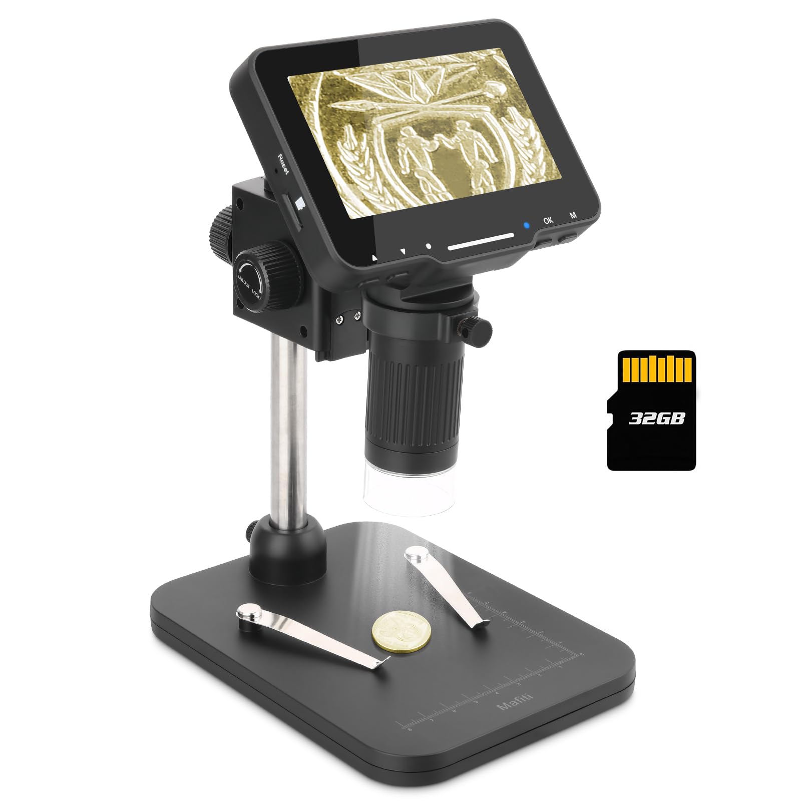 Amazon.com : 4.3" Coin Microscope 1000x Handheld LCD Digital Microscope ...