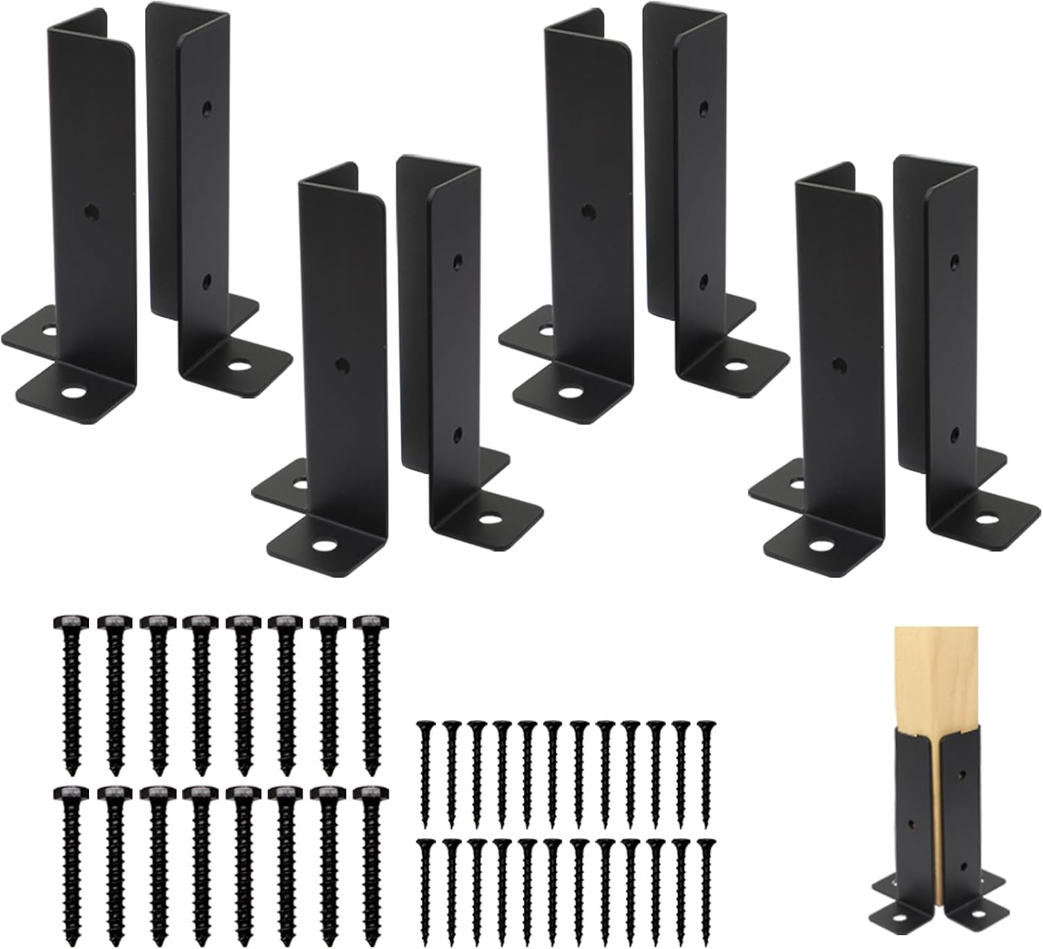 8 pcs Adjustable Deck Post Anchor Base Brackets - Fit 1.5x1.5, 2x2, 2x4 ...