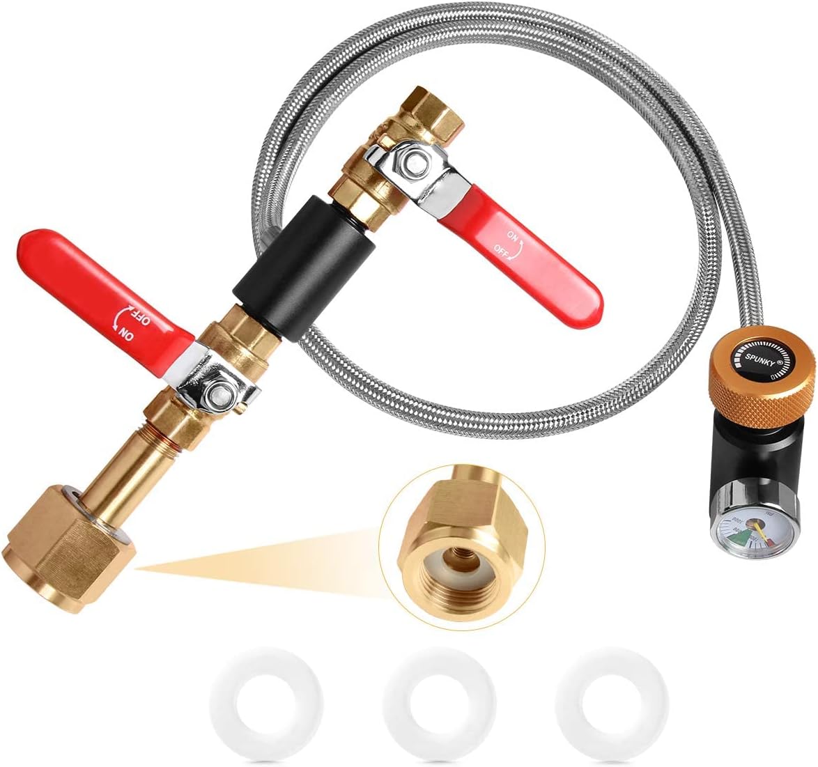 Amazon.com: CGA320 G1/2 CO2 Cylinder Refill Adapter Hose - CO2 Refill ...