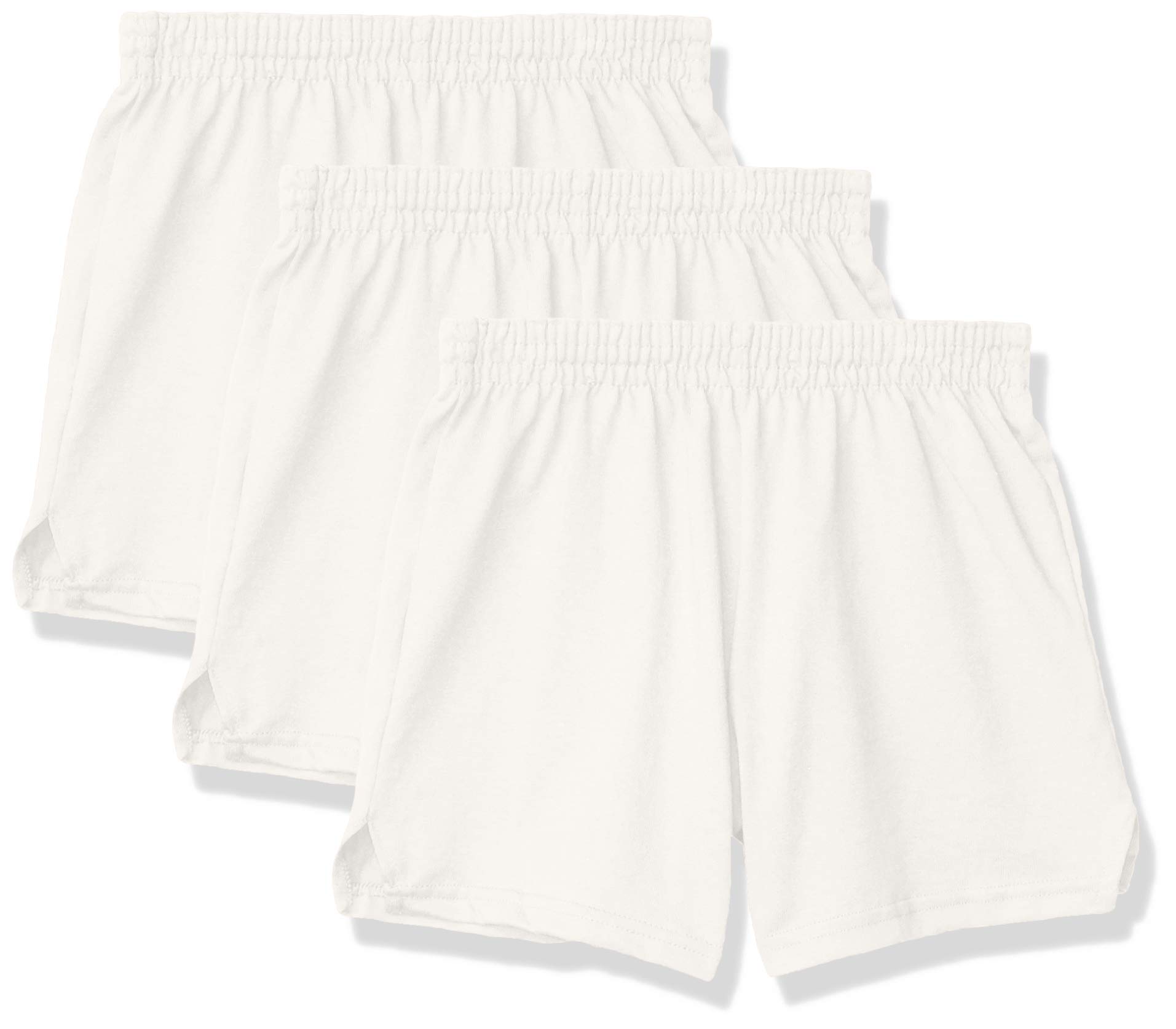 Soffe Girls' Authentic Cheer Short, White, Large (3-Pack)