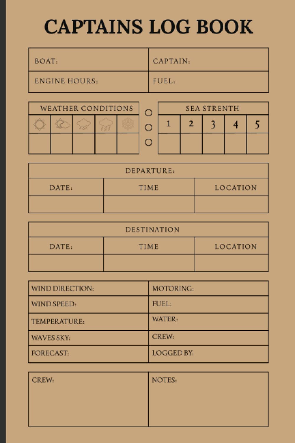 Captains Log Book: Daily Boat Journal Logbook for Trips, To Service and ...