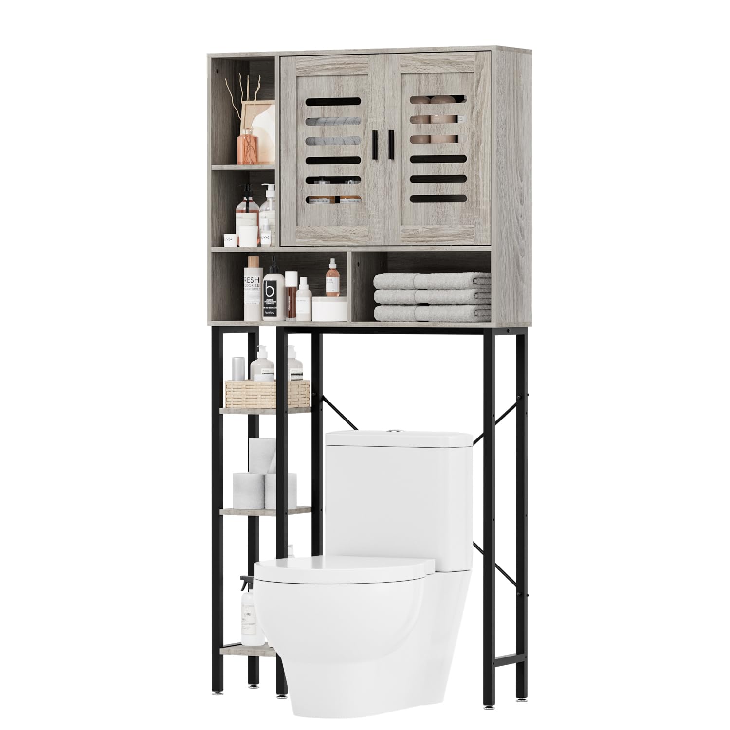 Amazon.com: APPOLYN Over The Toilet Storage Cabinet with Shelves and ...