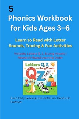 Phonics Workbook for Kids Ages 3–6: Learn to Read with Letter Sounds ...