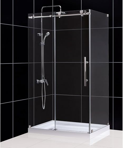 DreamLine Enigma-X 34 1/2 in. D x 48 3/8 in. W x 76 in. H Fully Frameless Sliding Shower ...